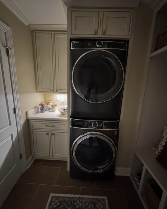 21 Small Laundry Room Ideas with Stacked Washer-Dryers. - Tool Trip