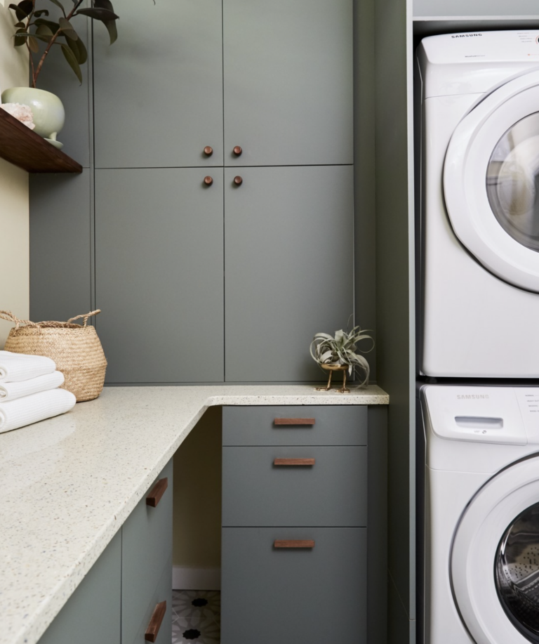 21 Small Laundry Room Ideas with Stacked Washer-Dryers. - Tool Trip