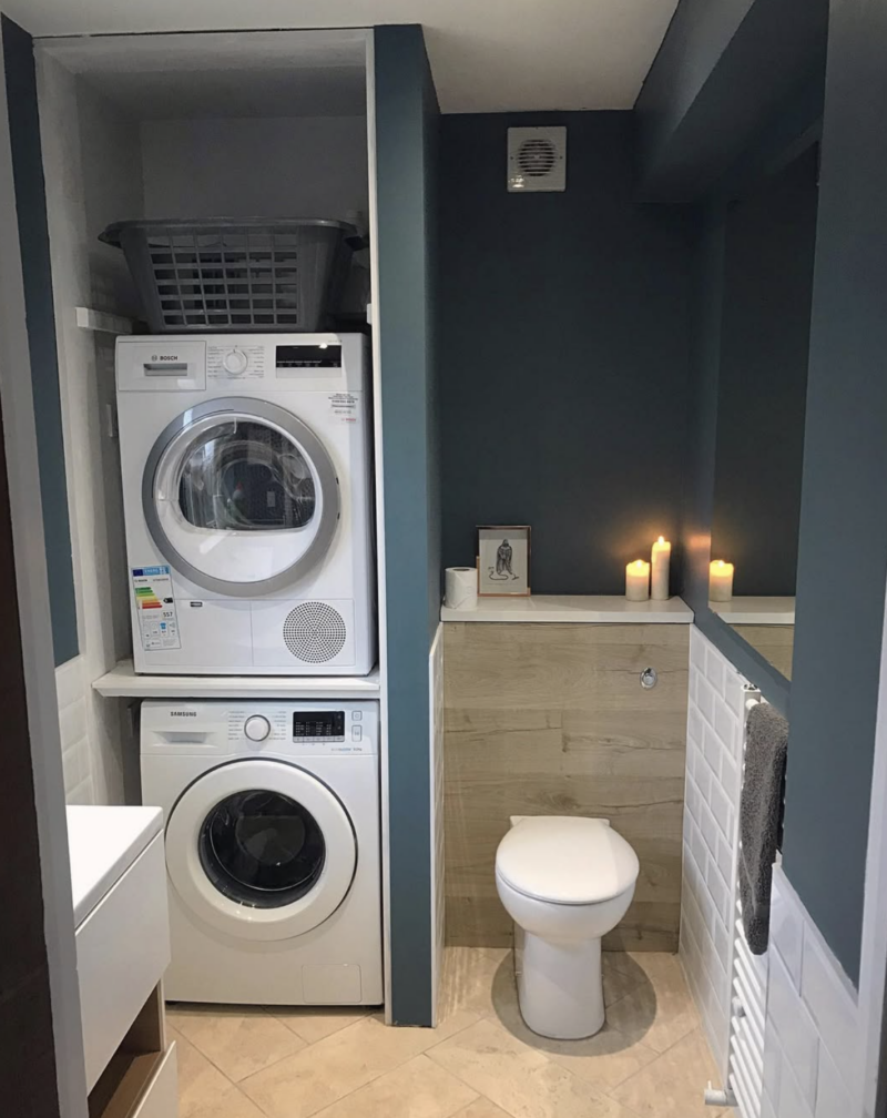 21 Small Laundry Room Ideas with Stacked Washer-Dryers. - Tool Trip